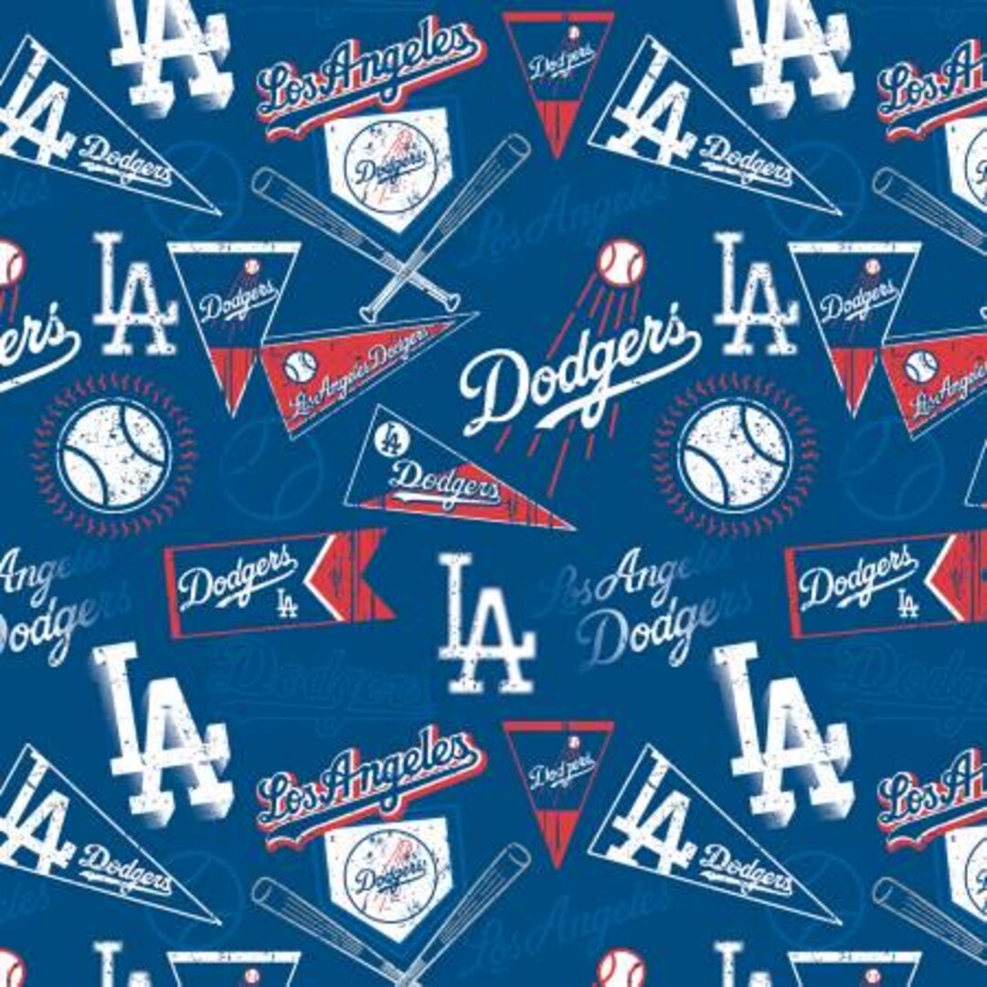 La Dodgers Baseball Fabric 100% Cotton Officially Licensed - Etsy
