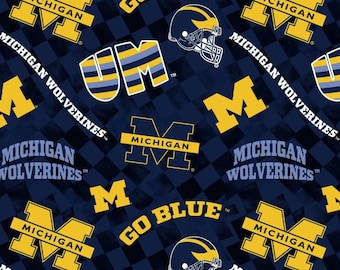 University of Michigan Wolverines Fabric 100% Cotton - Etsy