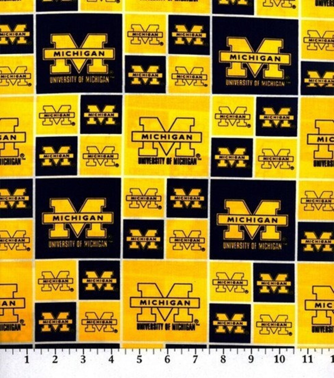 University of Michigan Wolverines Fabric 100% Cotton - Etsy