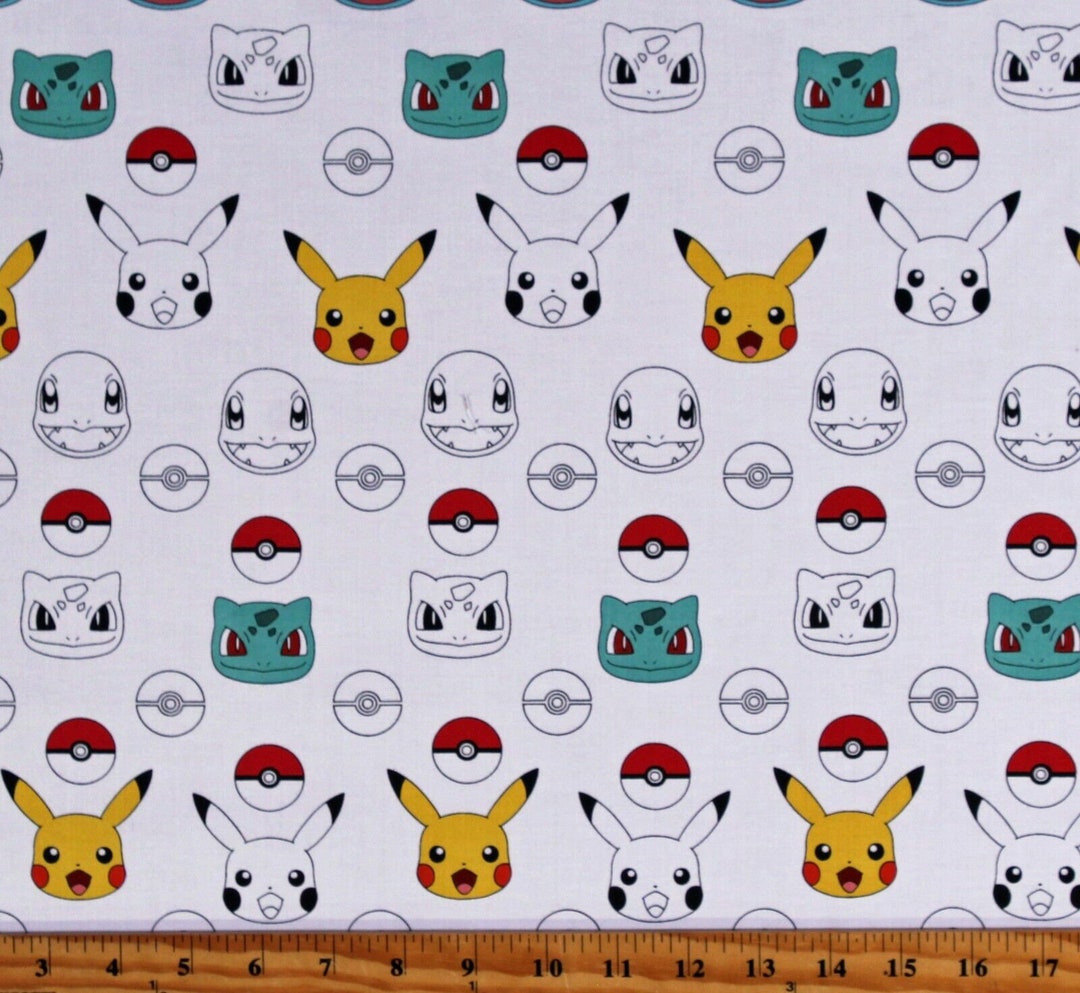 Pokemon Cotton Fabric 100% Cotton Officially Licensed - Etsy