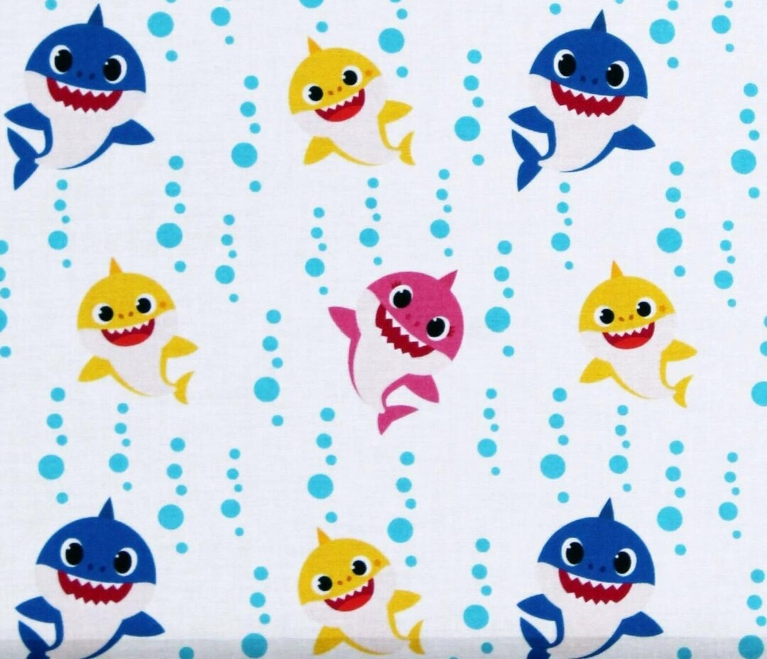 Baby Shark Cotton Fabric 100% Cotton Officially Licensed - Etsy