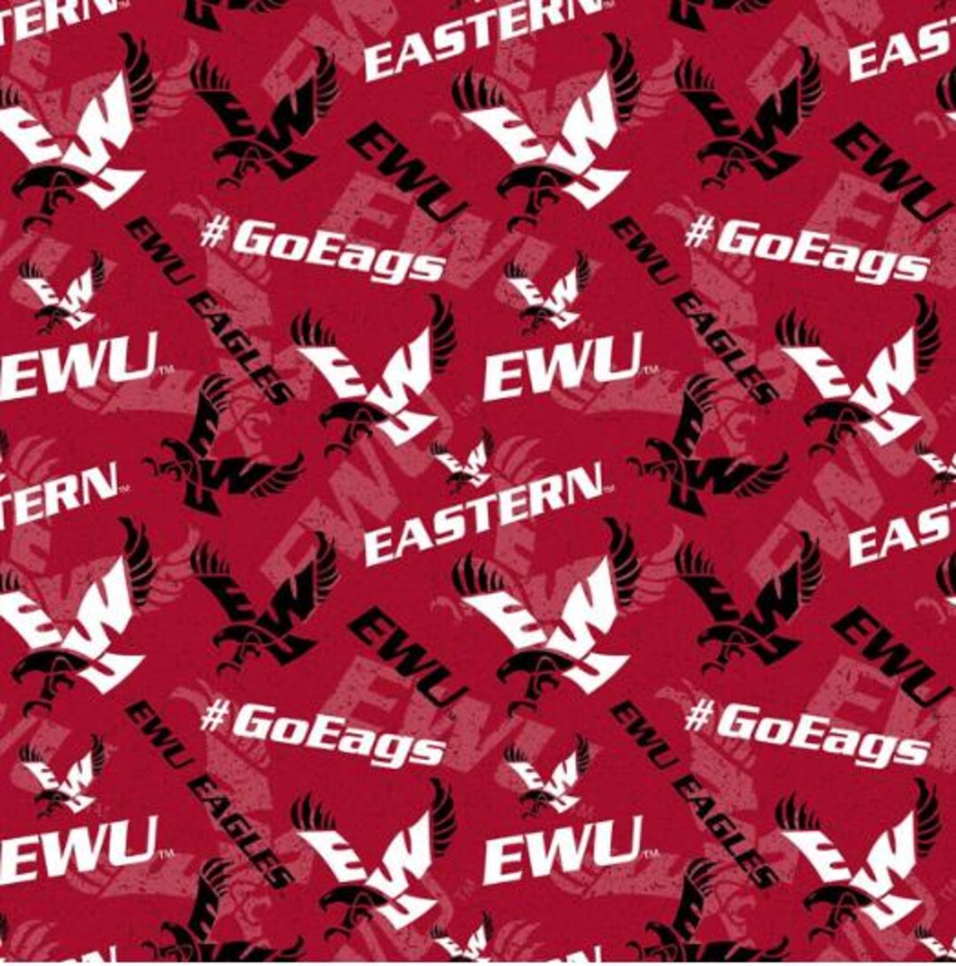 Eastern Washington University EWU Eagles Cotton Fabric 100% Officially ...