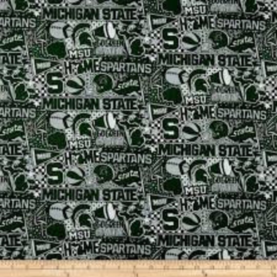 Michigan State Spartans Pop Art Fabric 100% Cotton Officially Licensed ...