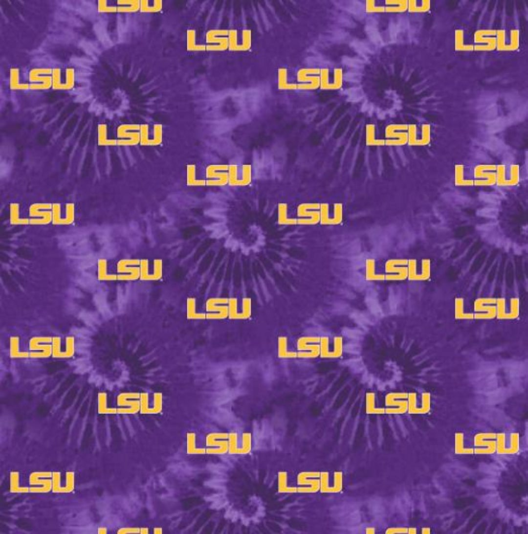 LSU Cotton Fabric Louisiana State Tigers 100% Cotton Tie Dye NEW ...