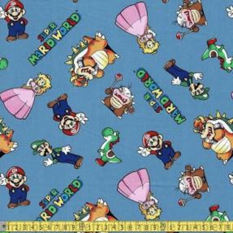 Super Mario Fabric by the Yard - Etsy