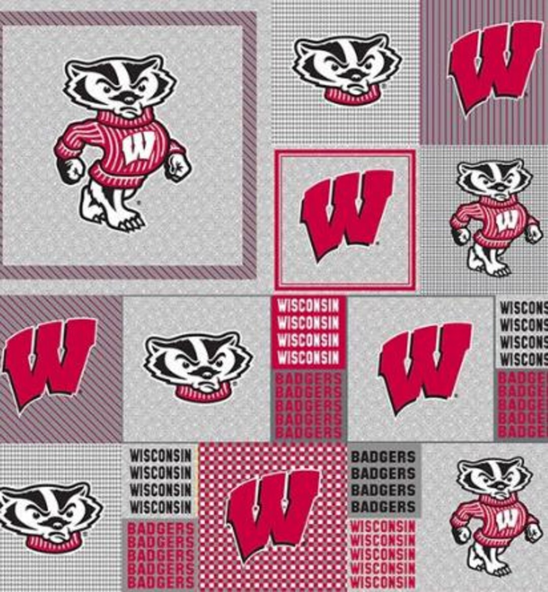 Wisconsin Badgers Fleece NCAA Licensed FLEECE Fabric. - Etsy
