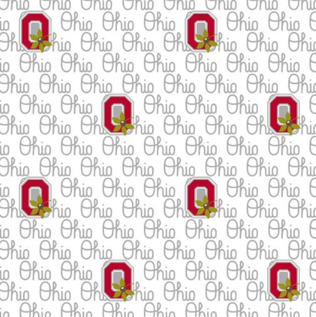 OSU Script Ohio Cotton Fabric Ohio State University Buckeyes 100% ...