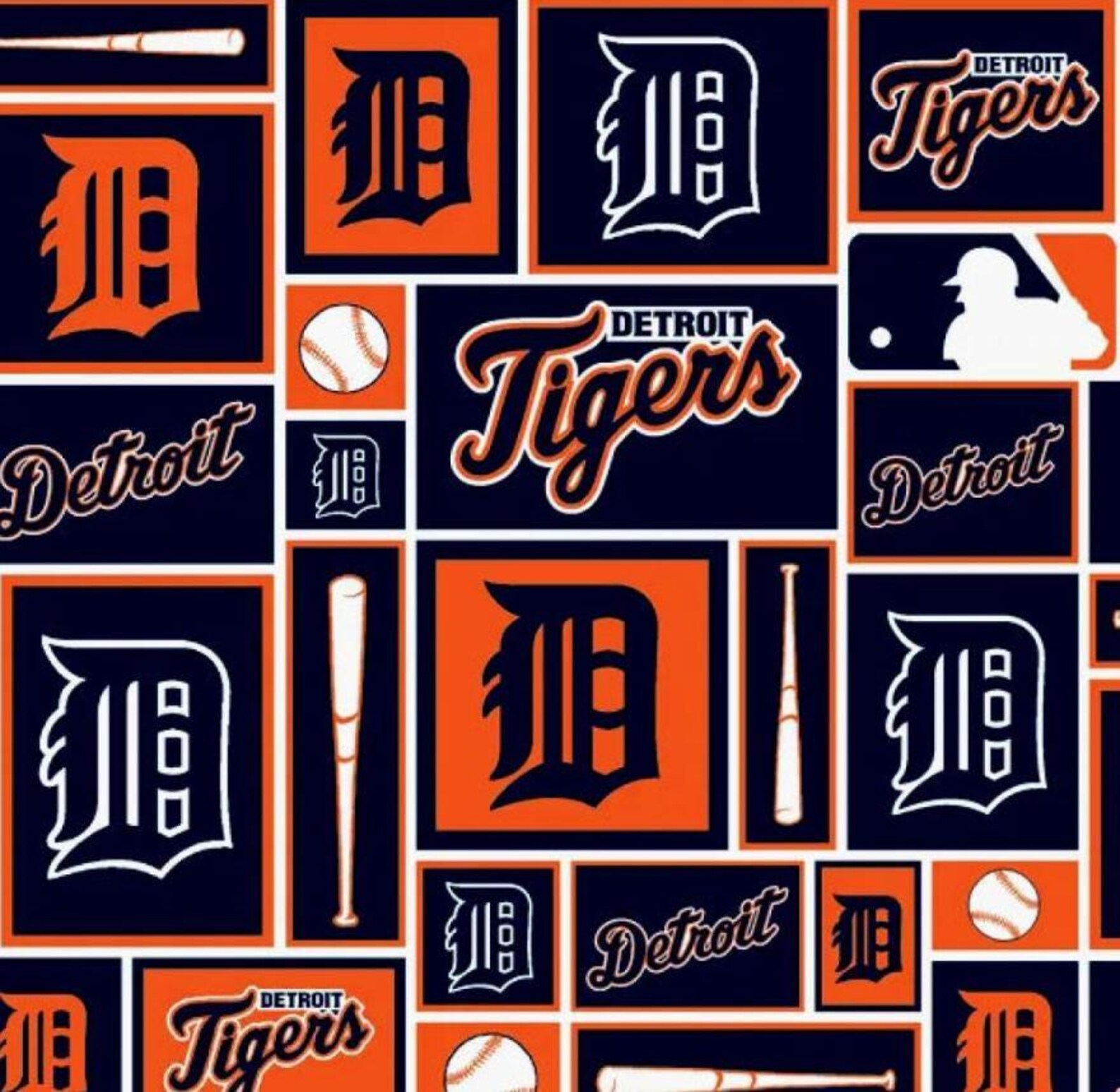 Detroit Tigers MLB Cotton Fabric 100% Cotton Ships in 1 Business Day ...