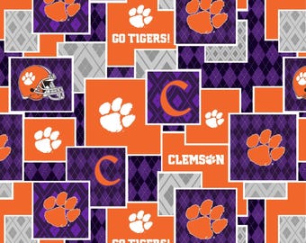 Official Licensed Clemson University Cotton Quilting Fabrics-clemson ...