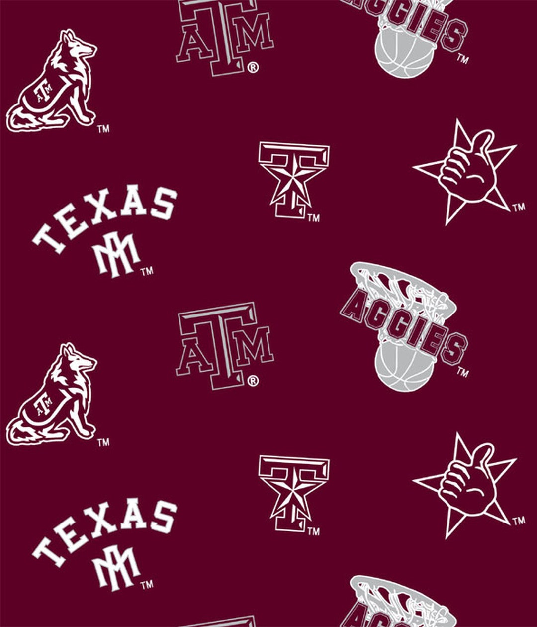 Texas A&M University Aggies Basketball Fabric 100% Cotton - Etsy