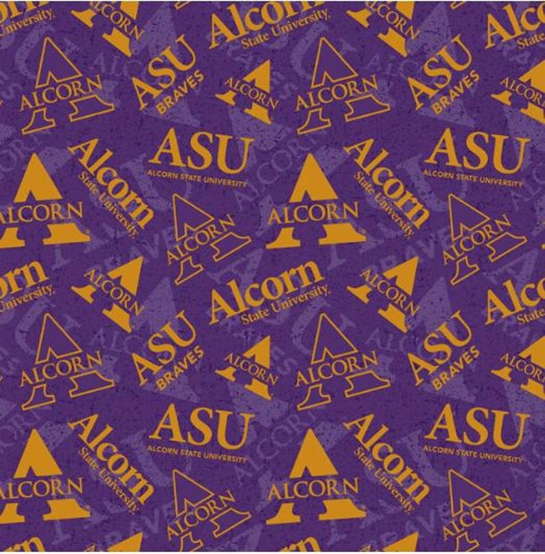 Alcorn State University Braves Fabric 100% Cotton Officially Licensed ...