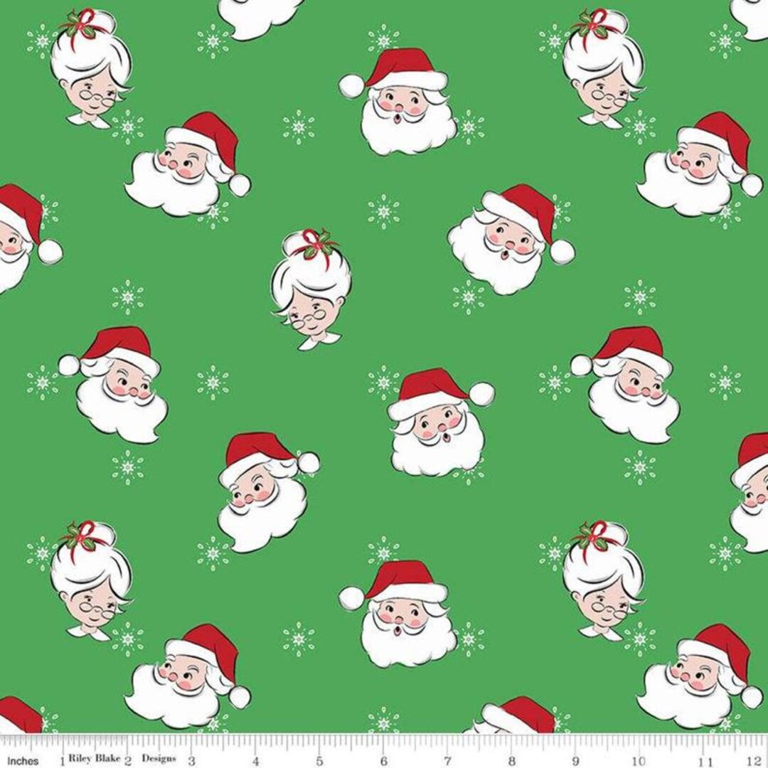 Riley Blake Santa and Mrs. Claus Cotton Fabric 100% Cotton - Etsy