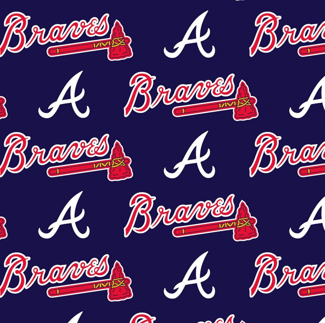 Atlanta Braves Baseball MLB Fabric 100% Cotton Officially Licensed - Etsy