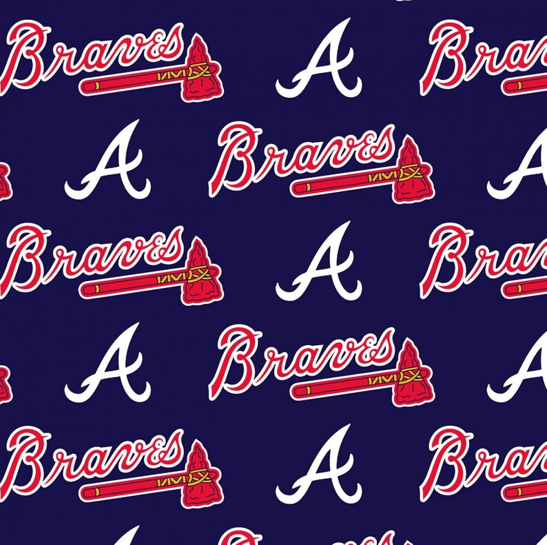 Atlanta Braves Baseball MLB Fabric 100% Cotton Officially Licensed - Etsy