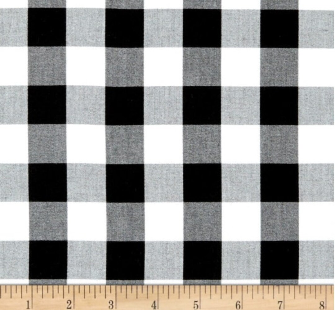 Black White Buffalo Plaid Cotton Fabric 100% Cotton Robert Kaufman - Etsy