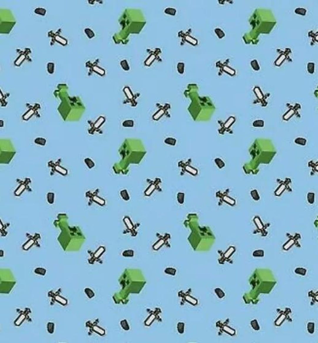 Minecraft Cotton Fabric 100% Cotton Creeper Quilting Cotton - Etsy