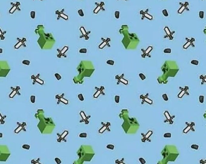 Minecraft Cotton Fabric 100% Cotton Creeper Quilting Cotton Officially ...