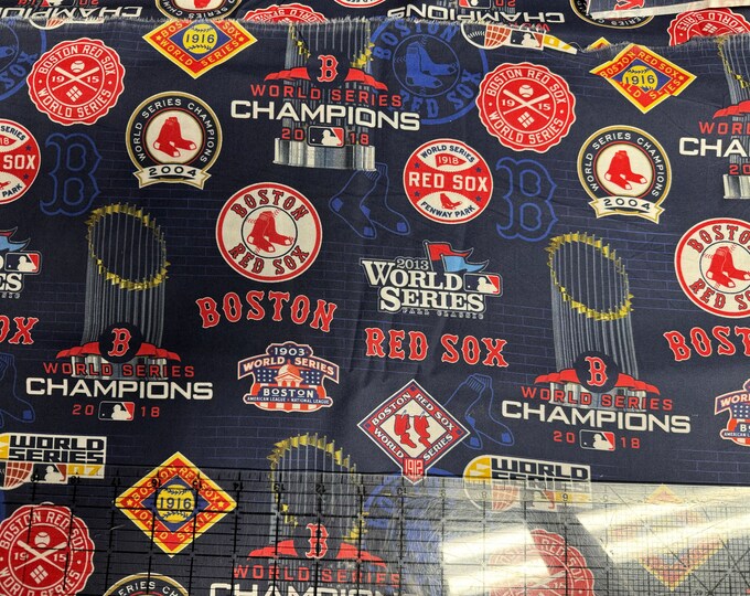 Boston Red Sox Cotton Fabric Baseball World Series Champions 100% ...