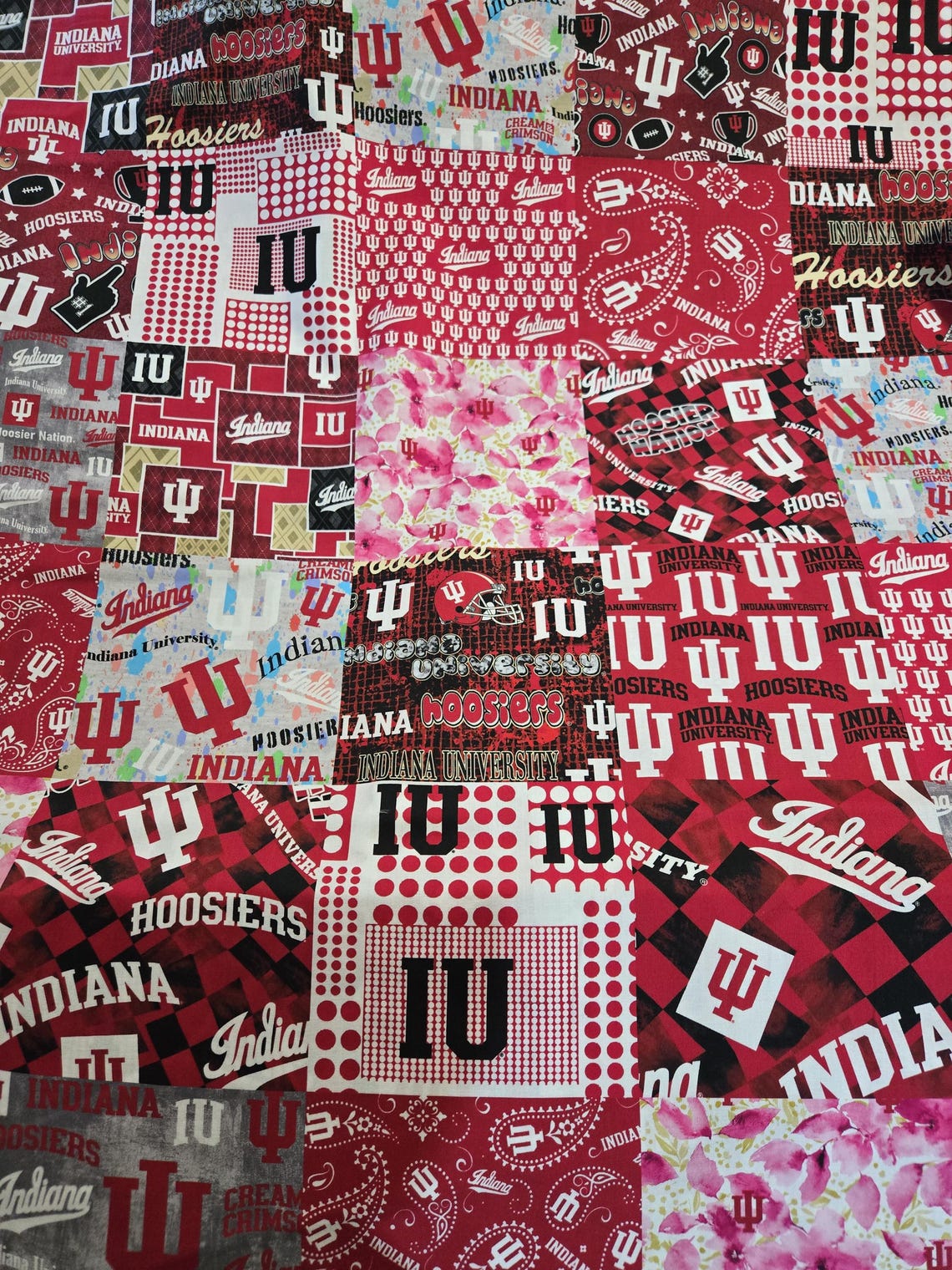 Indiana Hoosiers IU 100% Cotton Fabric Officially Licensed Cheater ...