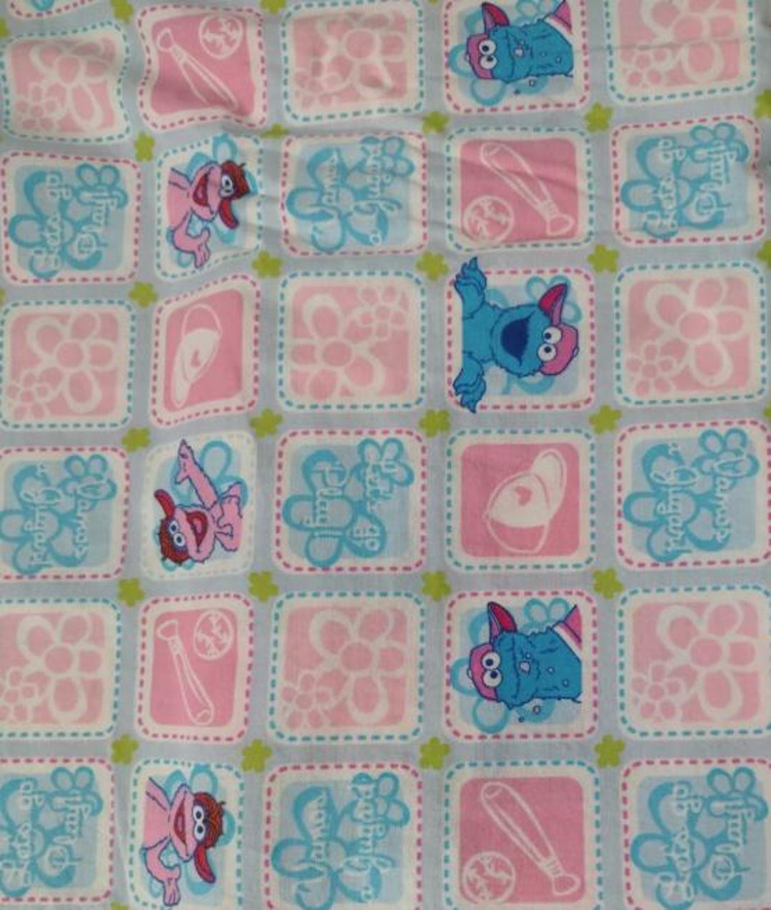 Sesame Street Cookie Monster & Lola Cotton Fabric 100% Cotton ...