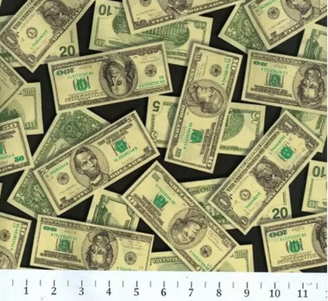 Money Dollar Bills Fun Novelty Cotton Fabric 100% Cotton - Etsy