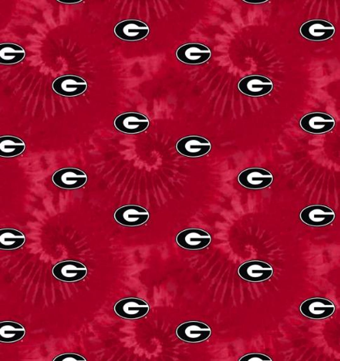 University of Georgia UGA Bulldogs NCAA Tie Dye Fabric 100% Cotton ...