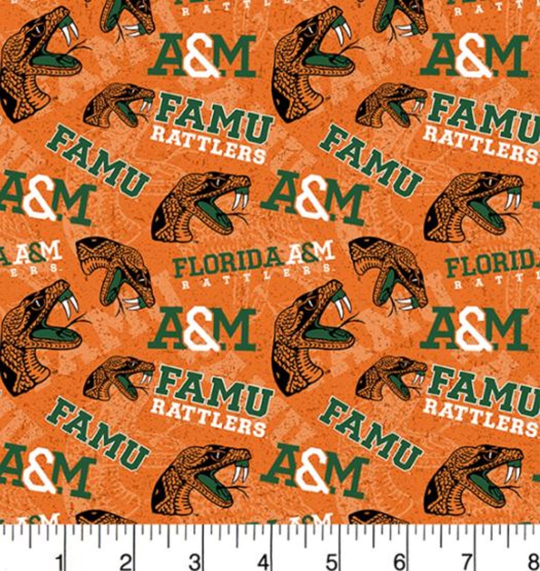 Florida A&M Rattlers FAMU Fabric 100% Cotton Officially Licensed - Etsy