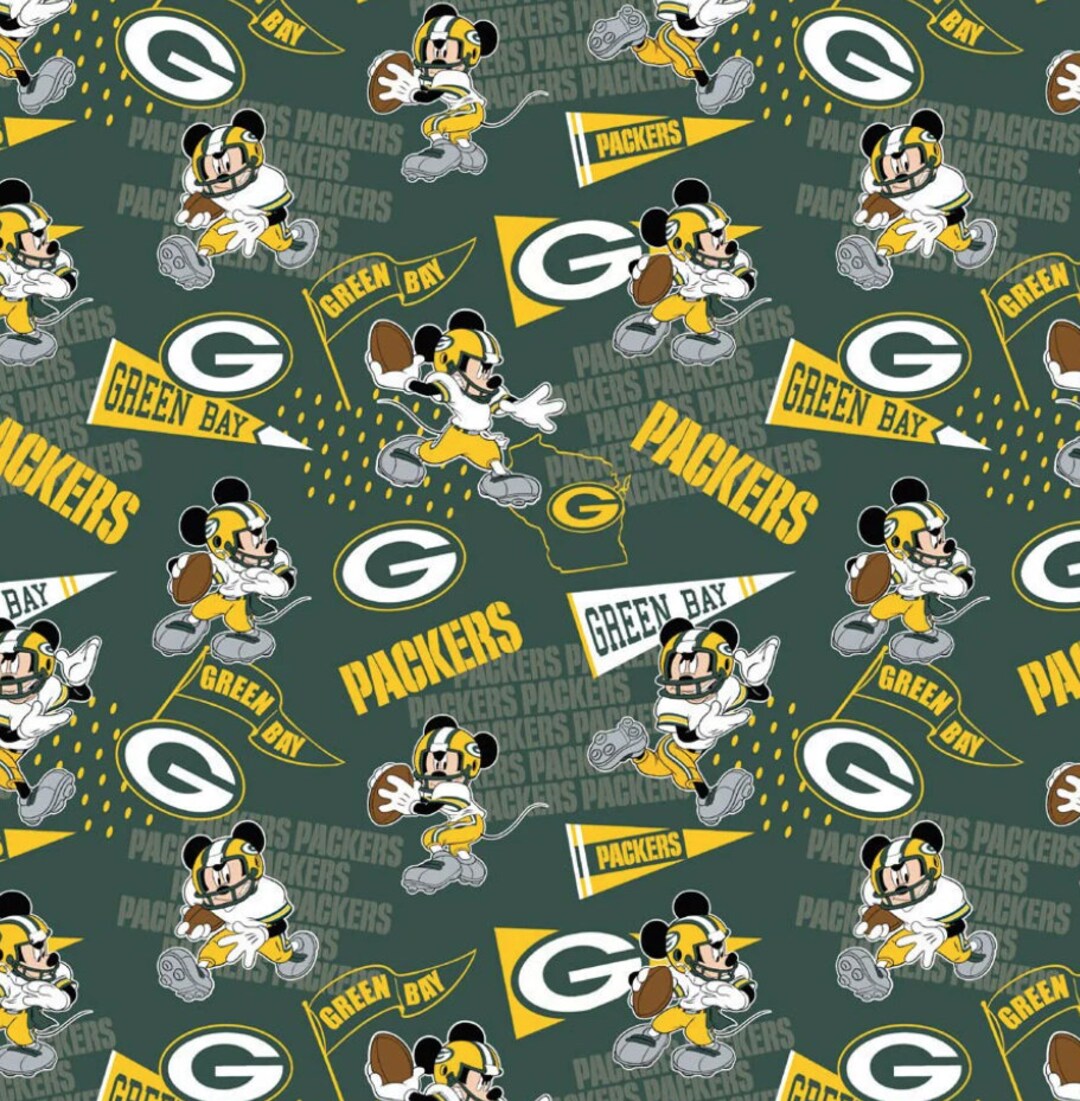 Mickey Mouse Green Bay Packers Cotton Fabric 100% Cotton - Etsy