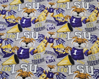 LSU Cotton Fabric Louisiana State Tigers 100% Cotton Tie Dye NEW ...