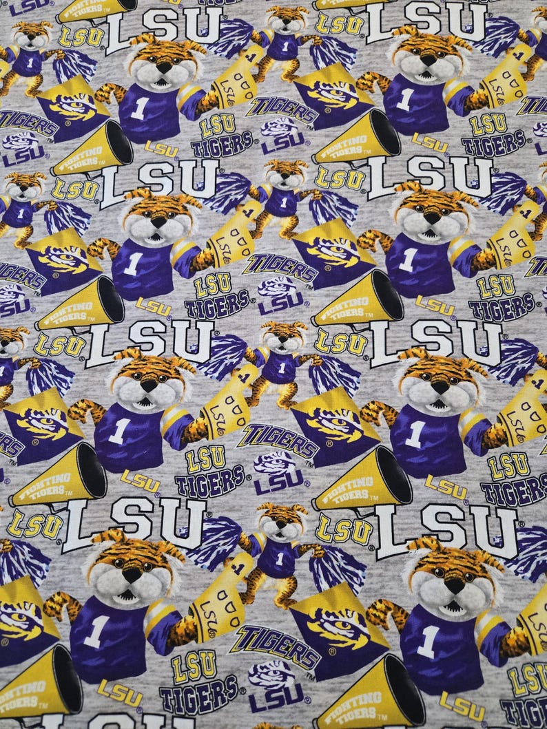 LSU Cotton Fabric Louisiana State Tigers 100% Cotton Officially ...