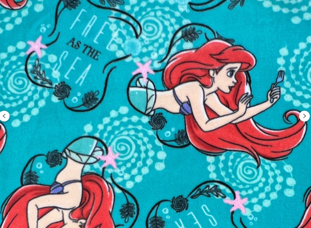 The Little Mermaid Ariel Licensed FLEECE Fabric. Officially Licensed - Etsy