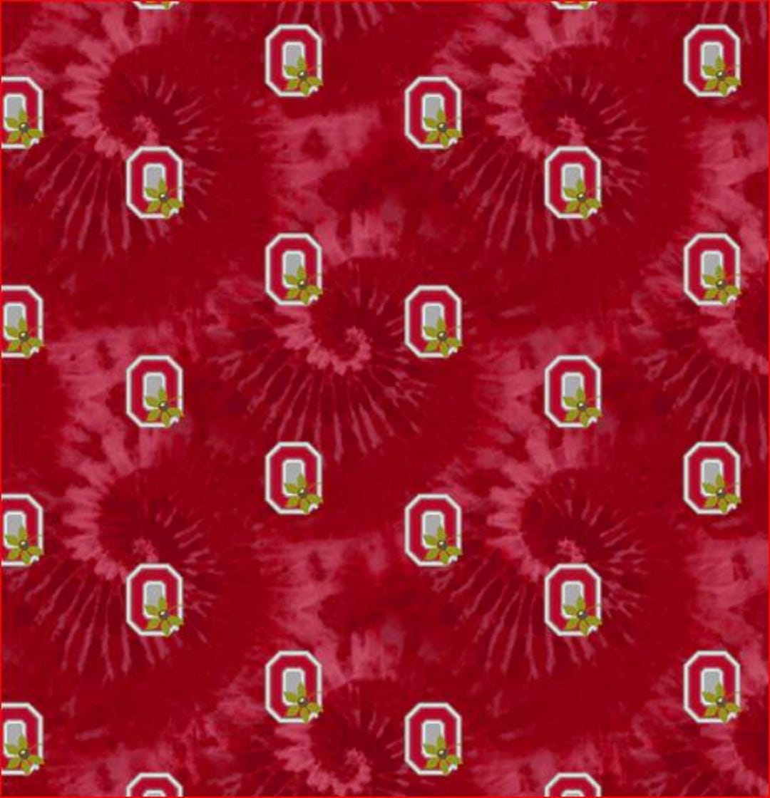 OSU Tie Dye Block O Cotton Fabric Ohio State University Buckeyes 100% ...