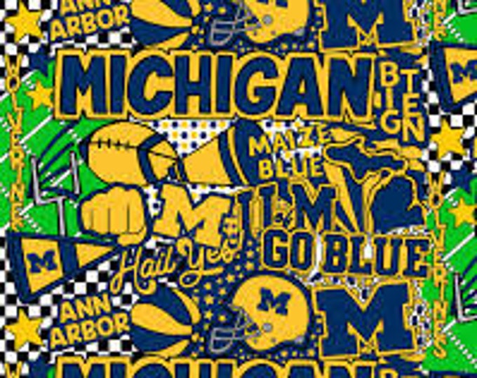 University of Michigan Wolverines Fabric 100% Cotton - Etsy