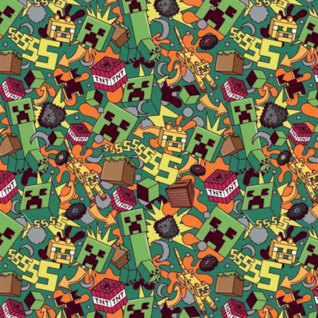 Minecraft Cotton Fabric 100% Cotton Officially Licensed - Etsy