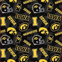 NCAA University of Iowa Hawkeyes Yellow & Black College Logo 100% ...