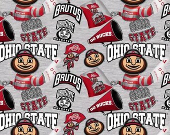 OSU Tone on Tone Cotton Fabric Ohio State University Buckeyes 100% ...