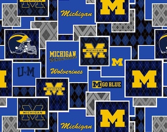 University of Michigan Wolverines Fabric 100% Cotton - Etsy