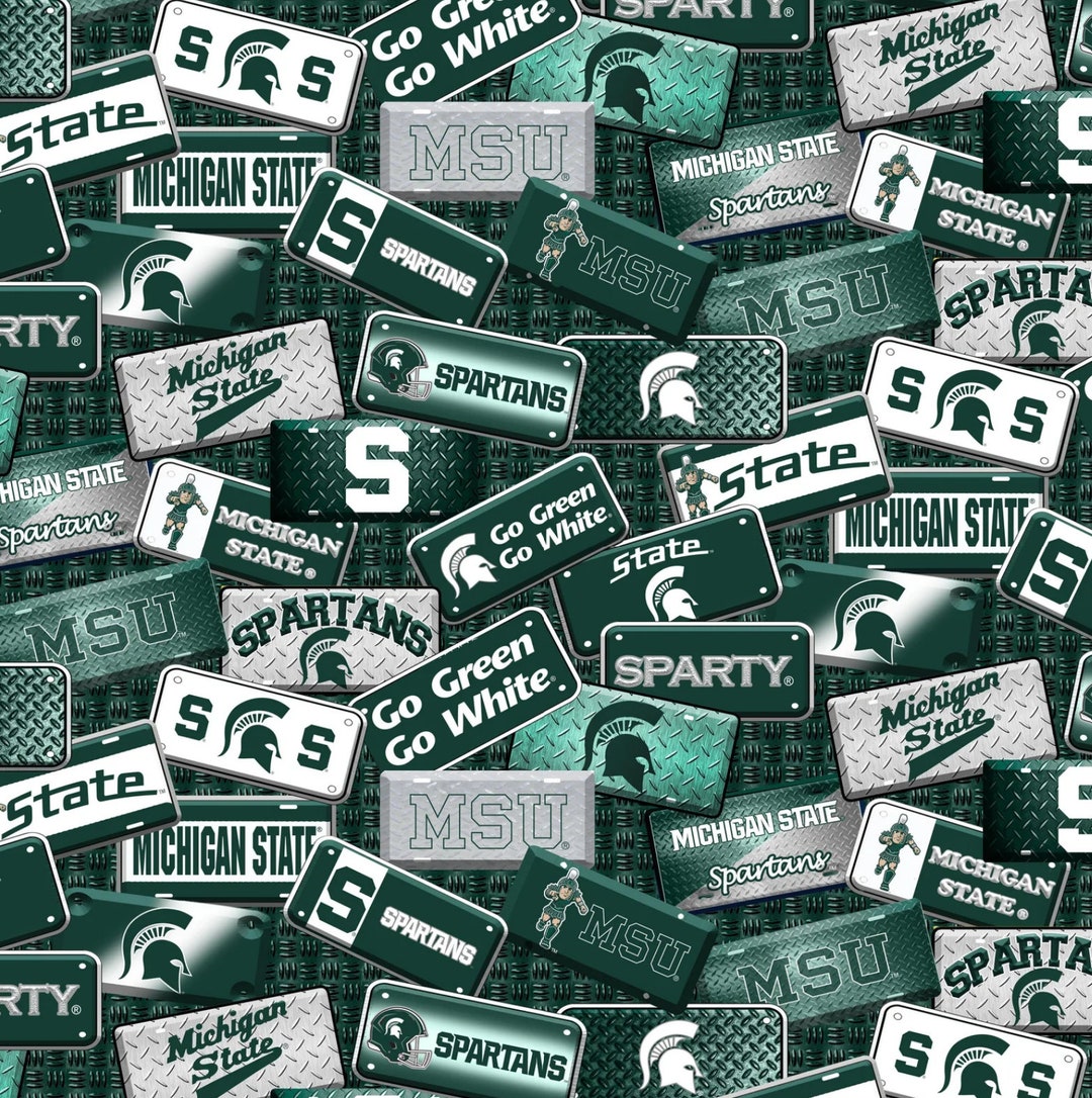 Michigan State Spartans Fabric 100% Cotton Officially Licensed - Etsy