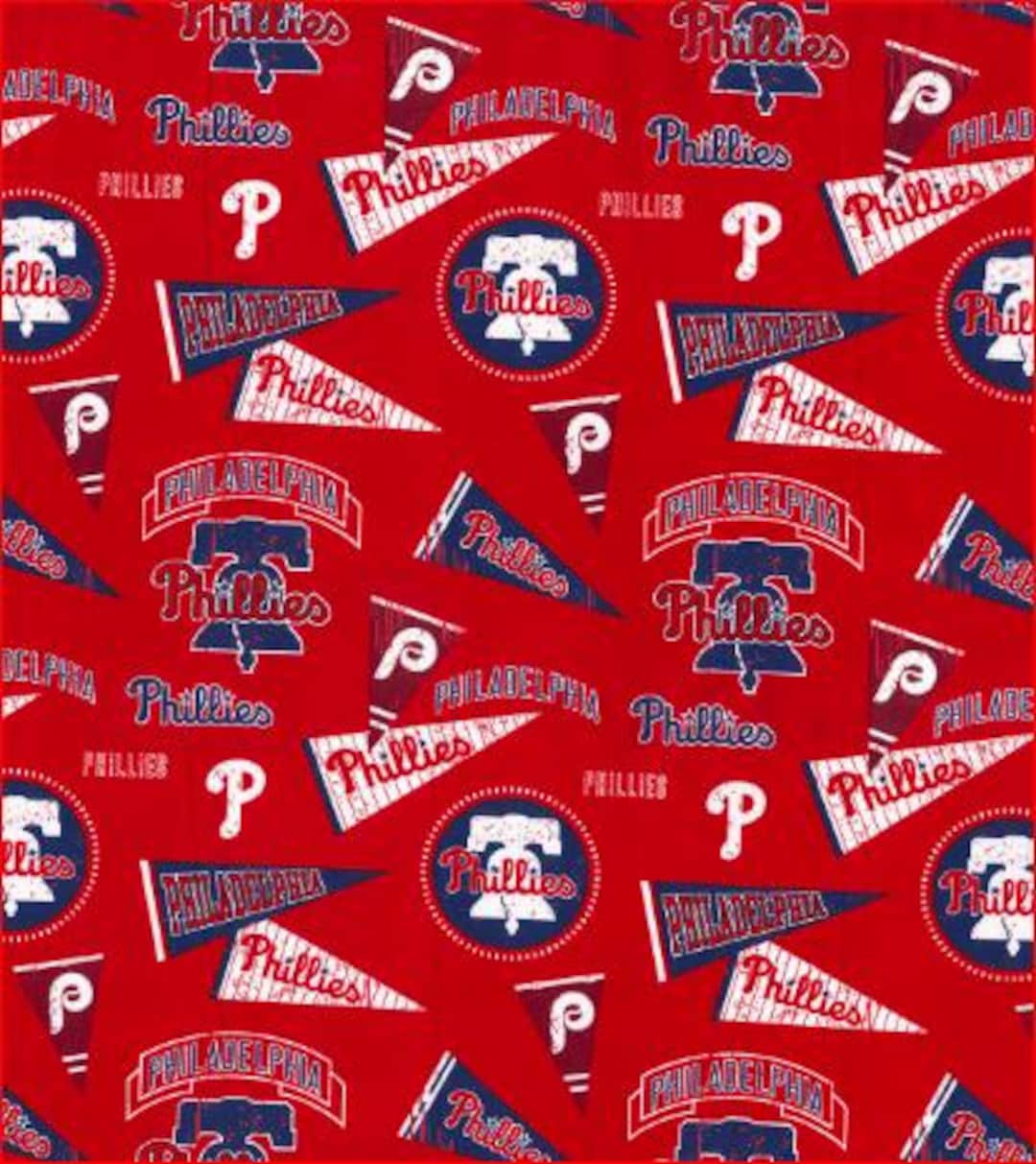 Philadelphia Phillies Baseball Fabric 100% Cotton Pennant Design ...