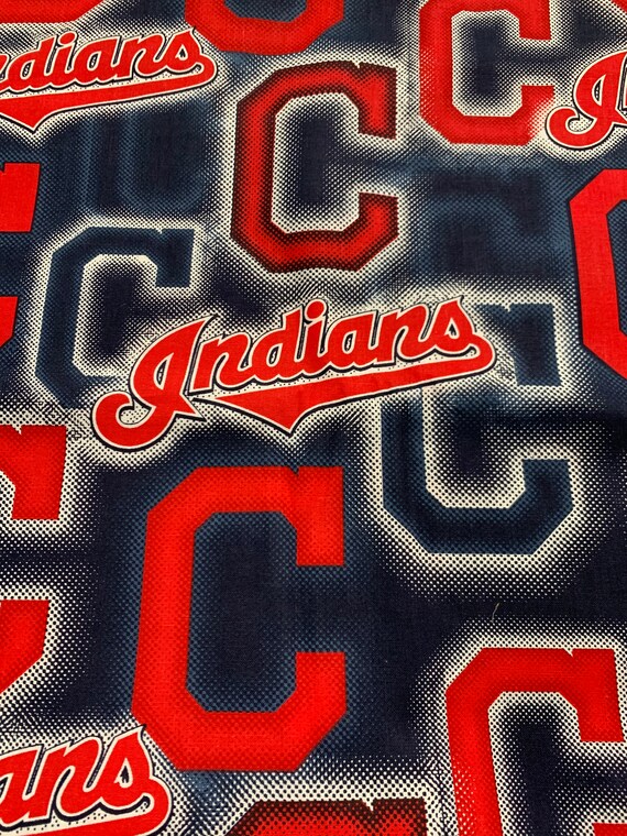 Large Scale Cleveland Indians Baseball Fabric 100% Cotton | Etsy