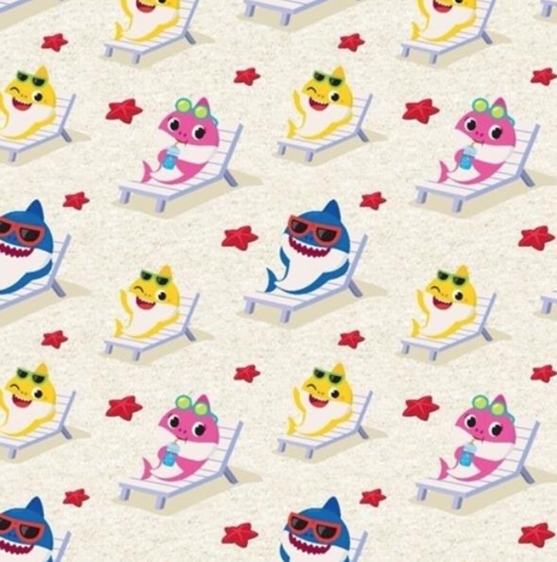 Baby Shark Cotton Fabric 100% Cotton Officially Licensed - Etsy