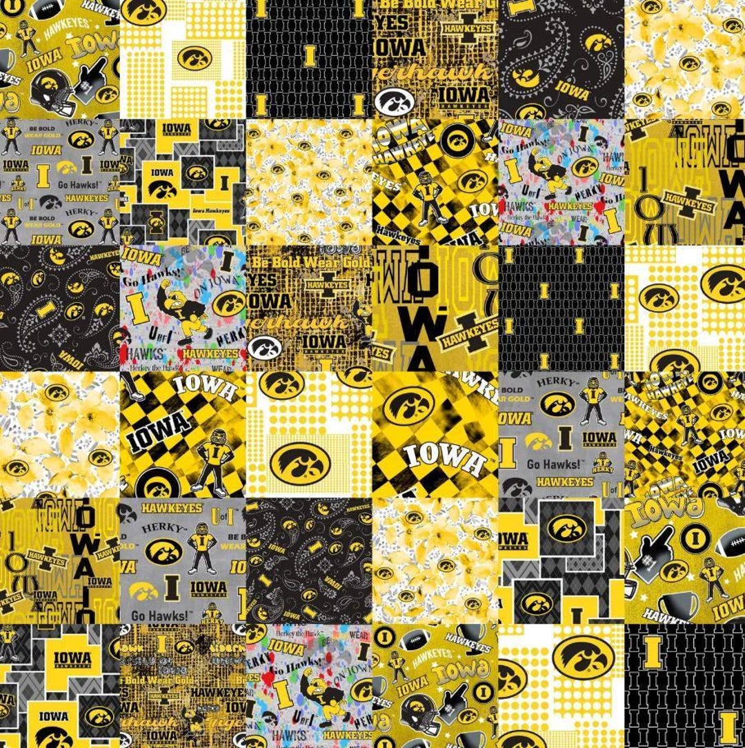 University of Iowa Hawkeyes 100% Cotton Fabric Officially Licensed ...