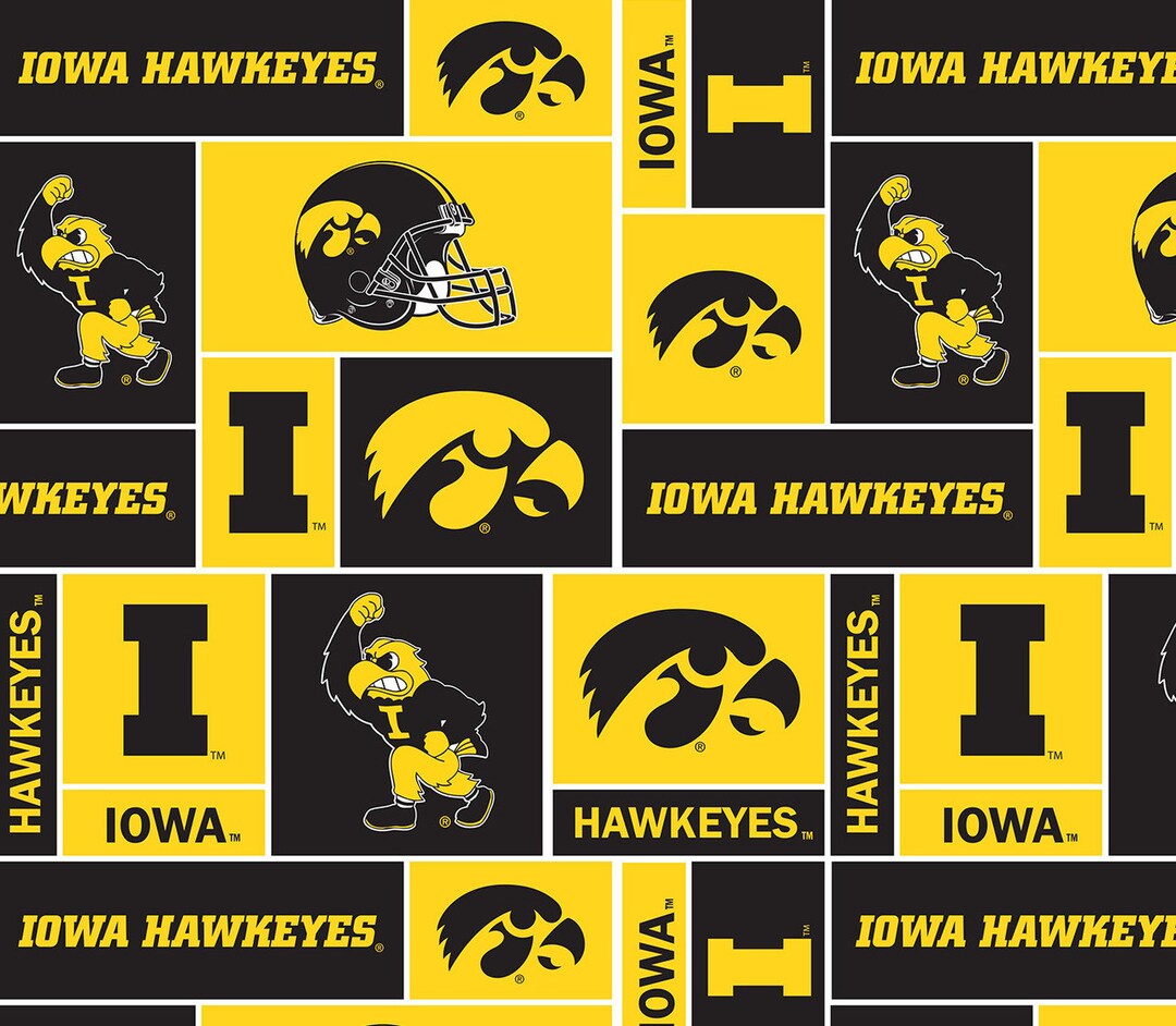 Iowa Hawkeyes Licensed FLEECE Fabric. - Etsy