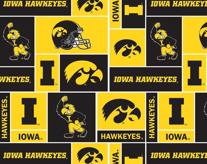 Iowa Hawkeyes Licensed FLEECE Fabric. - Etsy