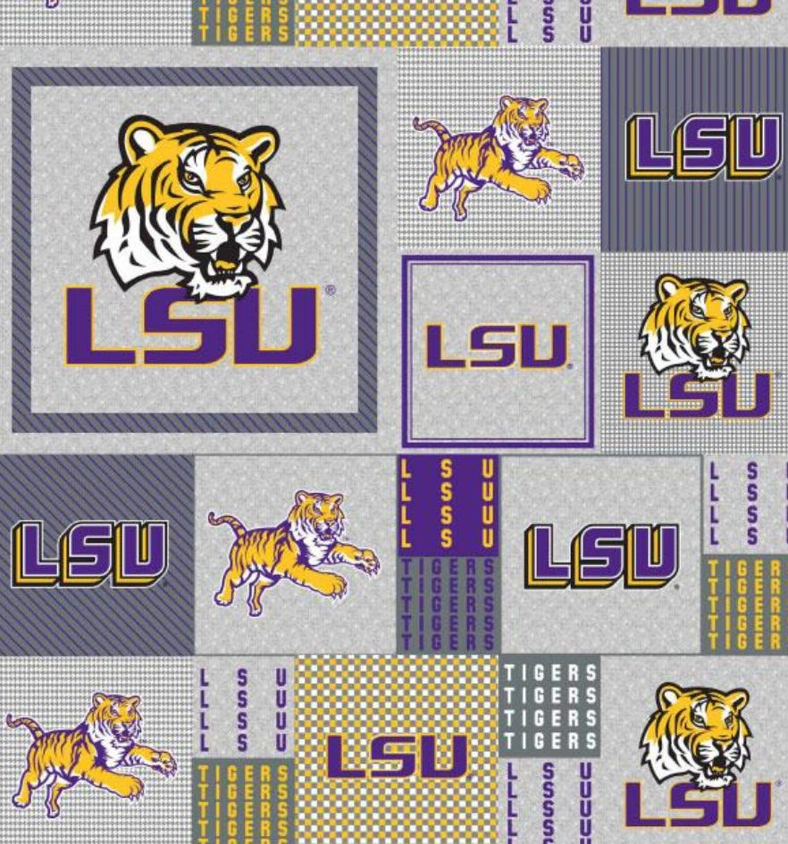 Louisana State University LSU Tigers Licensed FLEECE Fabric. - Etsy