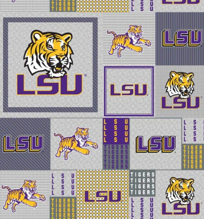 Louisana State University LSU Tigers Licensed FLEECE Fabric. - Etsy