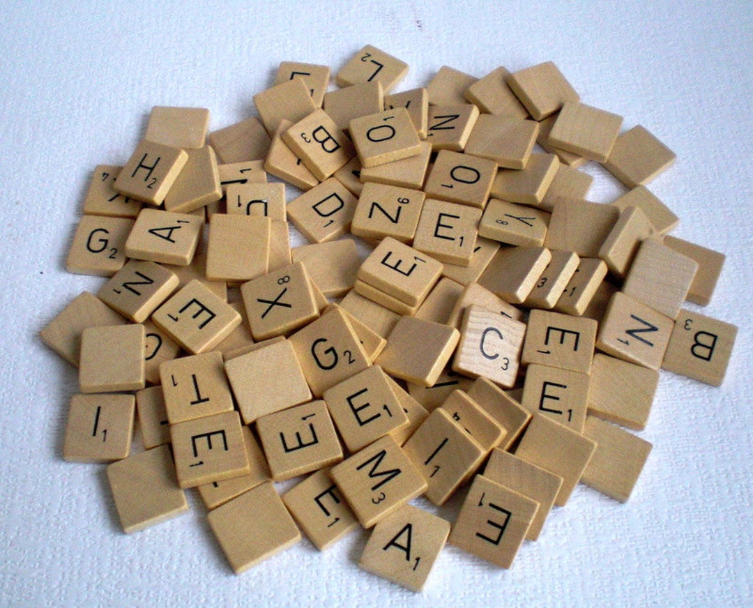 100 Vintage Scrabble Tiles, Vintage Bulk Letters,one Set From a Dutch ...