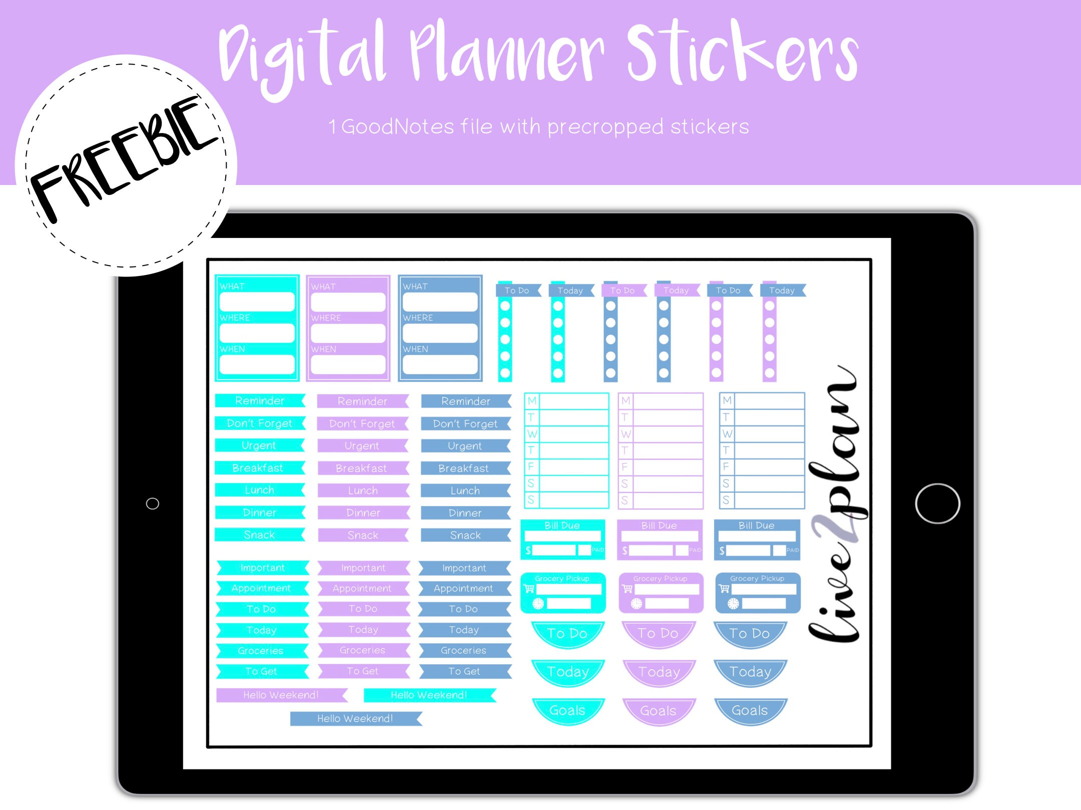 Free Digital Planner Stickers | Goodnotes | Ipad | Functional Digital