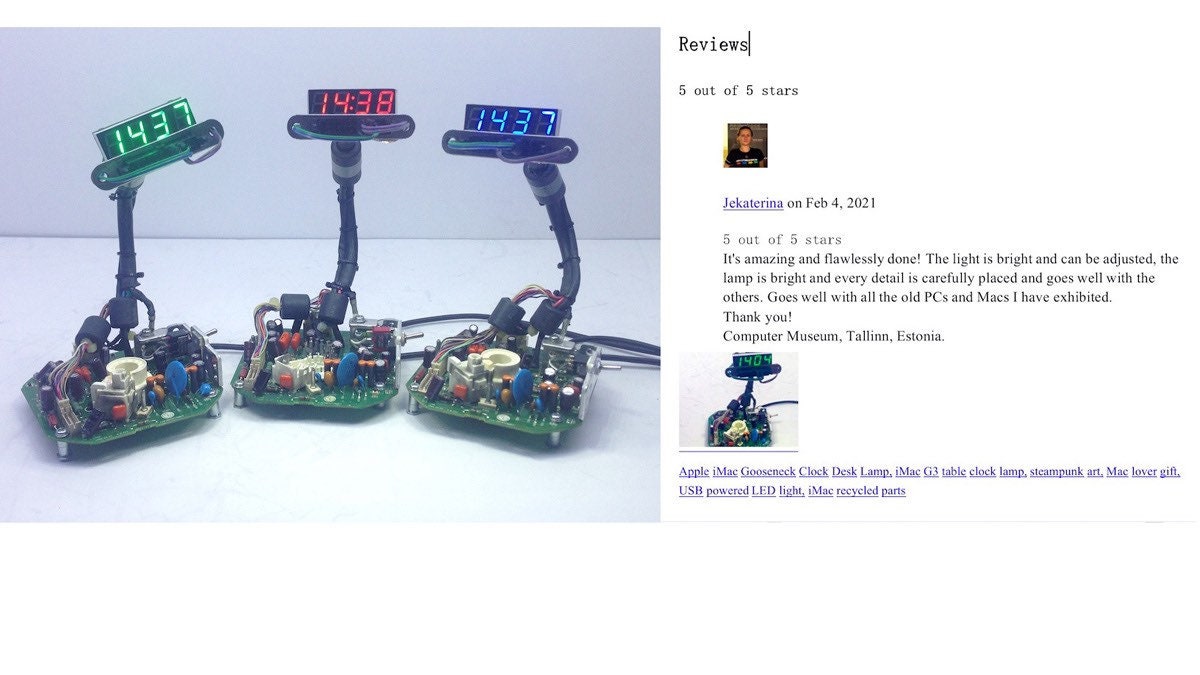 Apple Imac Gooseneck Clock Desk Lamp, Imac G3 Table Clock Lamp ...