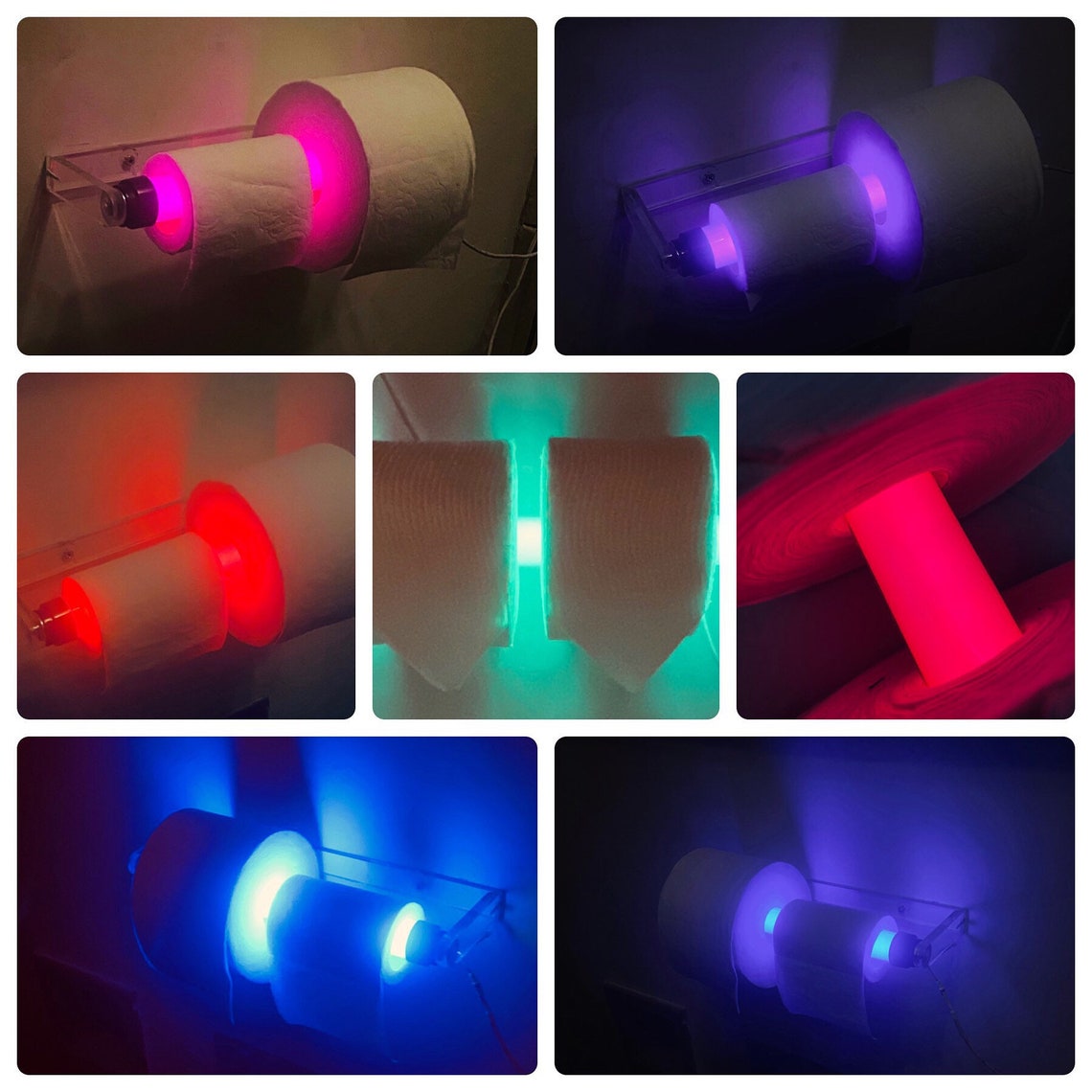 Toilet Paper Holder Night Light LED Double Roll - Etsy